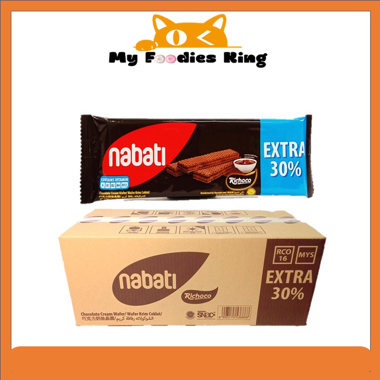 Halal 20.8g x 200pcs Value pack carton Nabati Cream Wafer Extra 30% Richoco Chocolate [ My ...