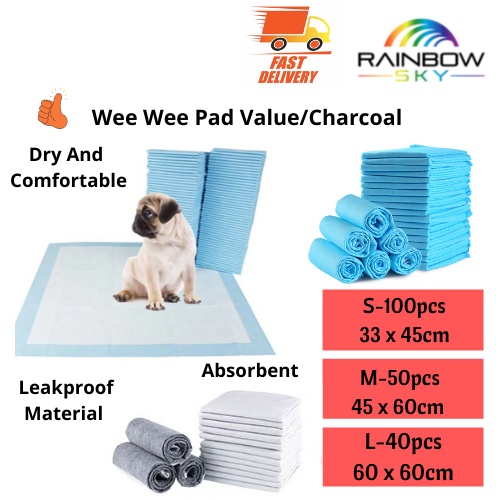 Pet Wee Wee Pad Value/Charcoal Training For Pet S M L Size | Shopee ...