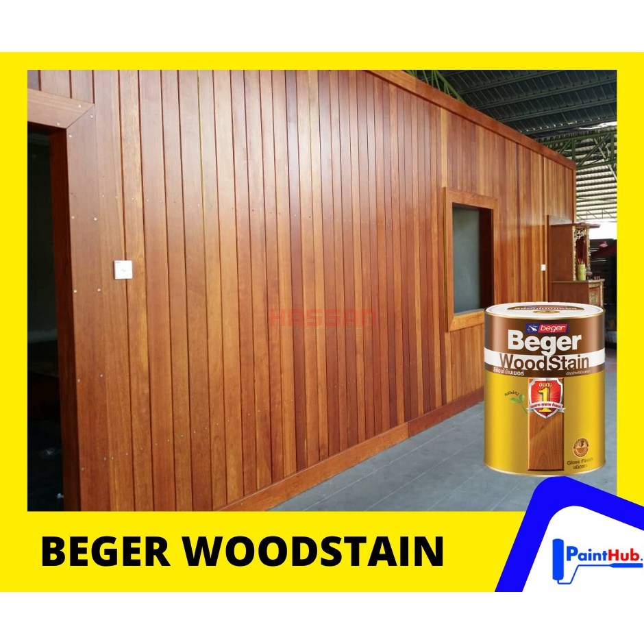 CAT UNTUK KAYU // BEGER WOODSTAIN GLOSS 1.0 LITER DAN 3.8 LITER ...
