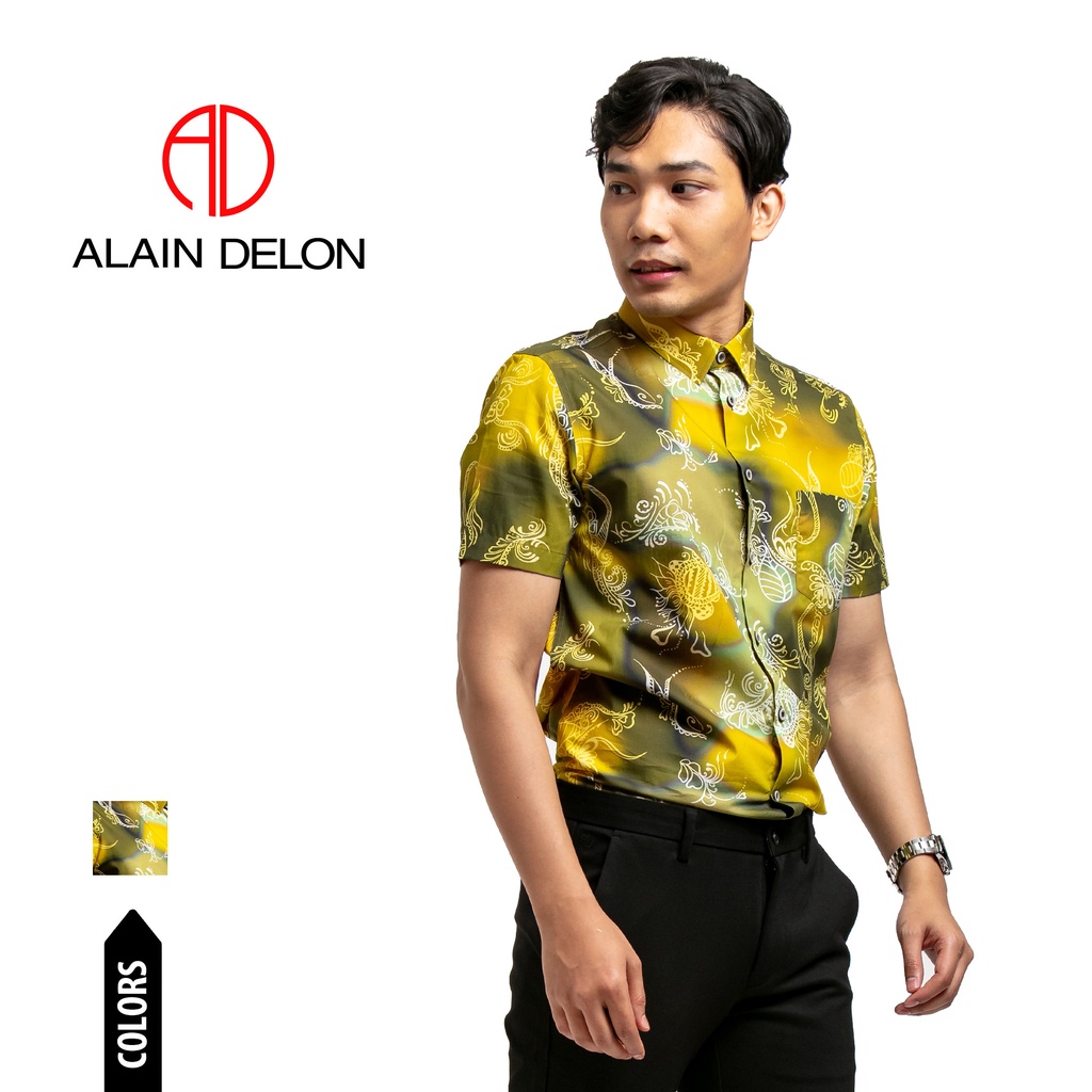 Alain Delon Short Sleeve Slim Fit Printed Shirt - 14422008 | Shopee ...