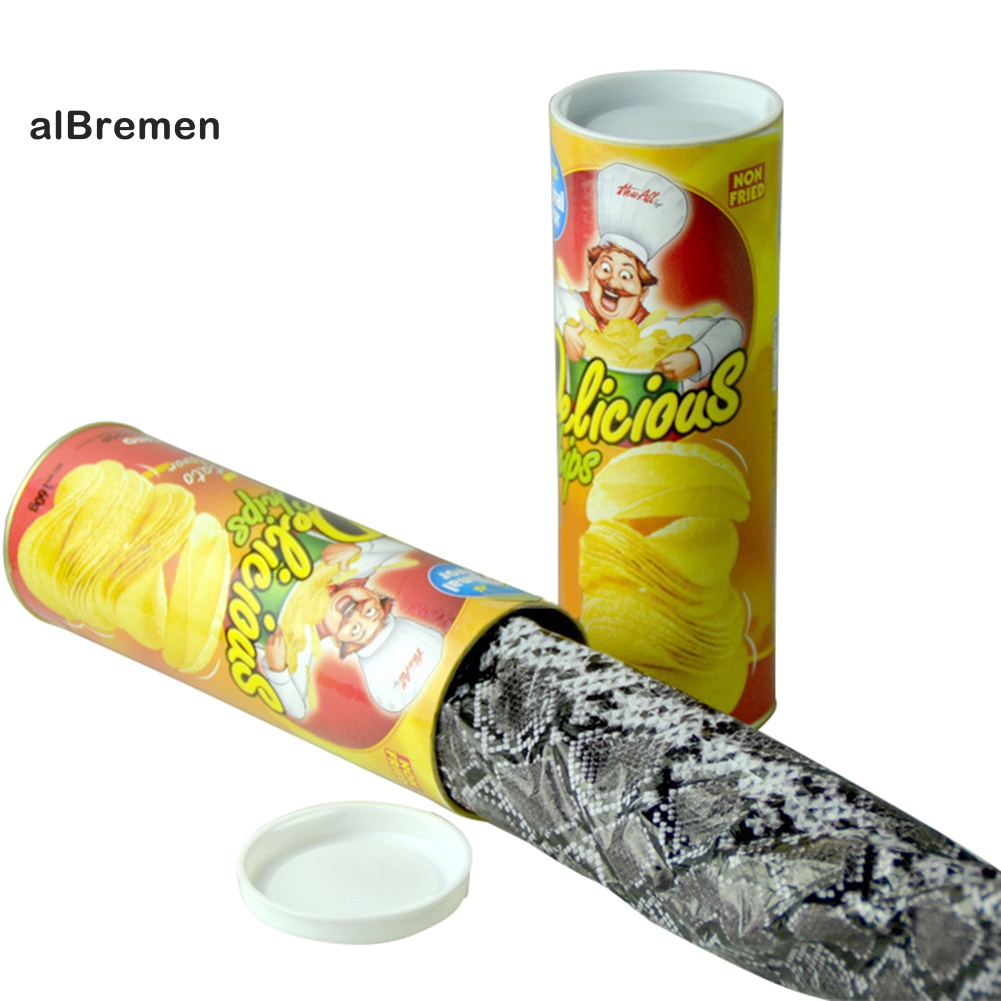 ALB_ Potato Chip Snake Toy Funny Trick Playing Gift Potato Chips Barrel ...
