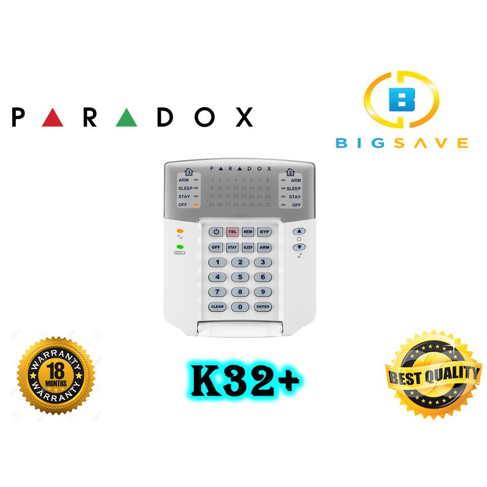 PARADOX K32+ 32 ZONE LED KEYPAD | Shopee Malaysia