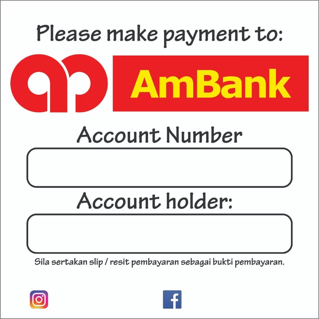 Bank Account Number And Name Sticker Bank Account Sticker | Shopee Malaysia