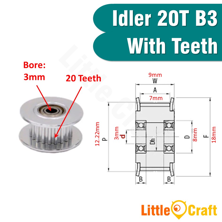 GT2 2GT Timing Pulley Idler Timing Pulley 16 20 30 36 40 60 Teeth Bore ...