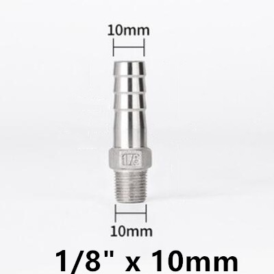 304 Stainless Steel BSP 1/8" 3/8" 1/2" 1/4" Male Thread Barb Pipe ...