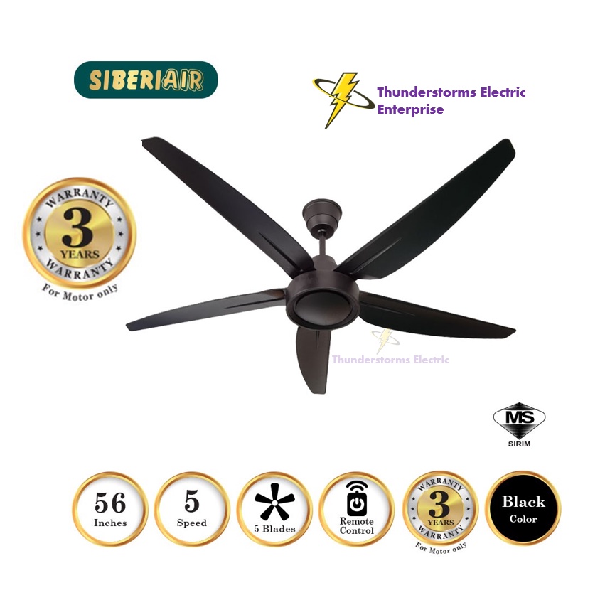 SIBERAIR Modern Design Baru Ceiling Fan 42" / 56" AC Motor 5 Blades ...