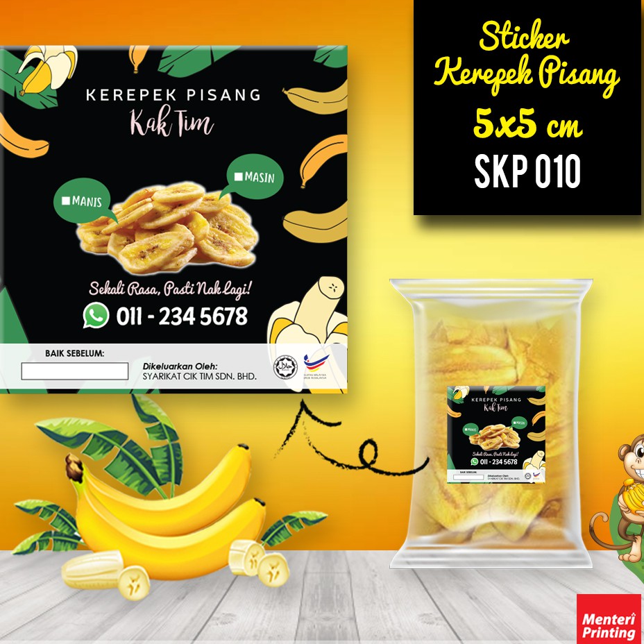 🔥LAKU KERAS!![READY STOCK] STICKER PRODUK KEREPEK PISANG SKP010 80PCS 🔥 ...