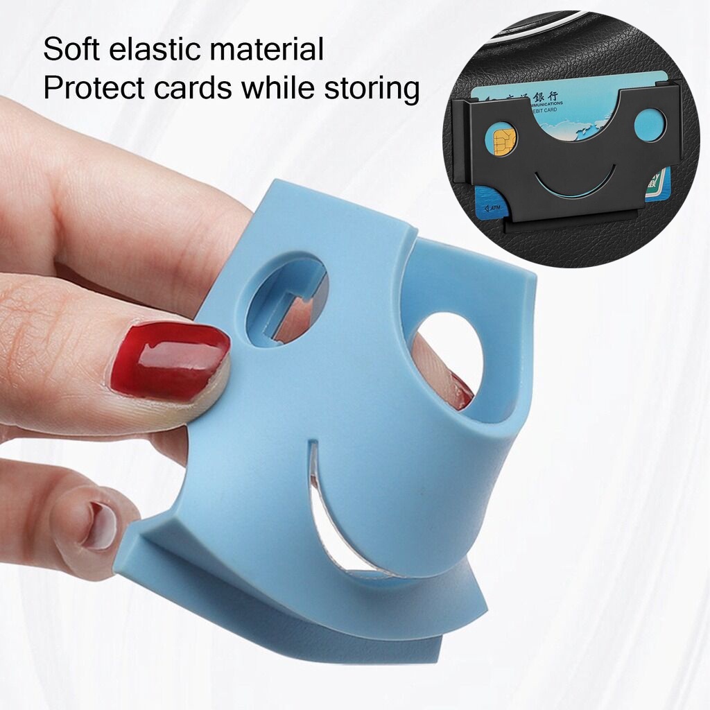Car Silicone Rubber Card Holder Slot Storage Box Rack Organizer Bank IC ...