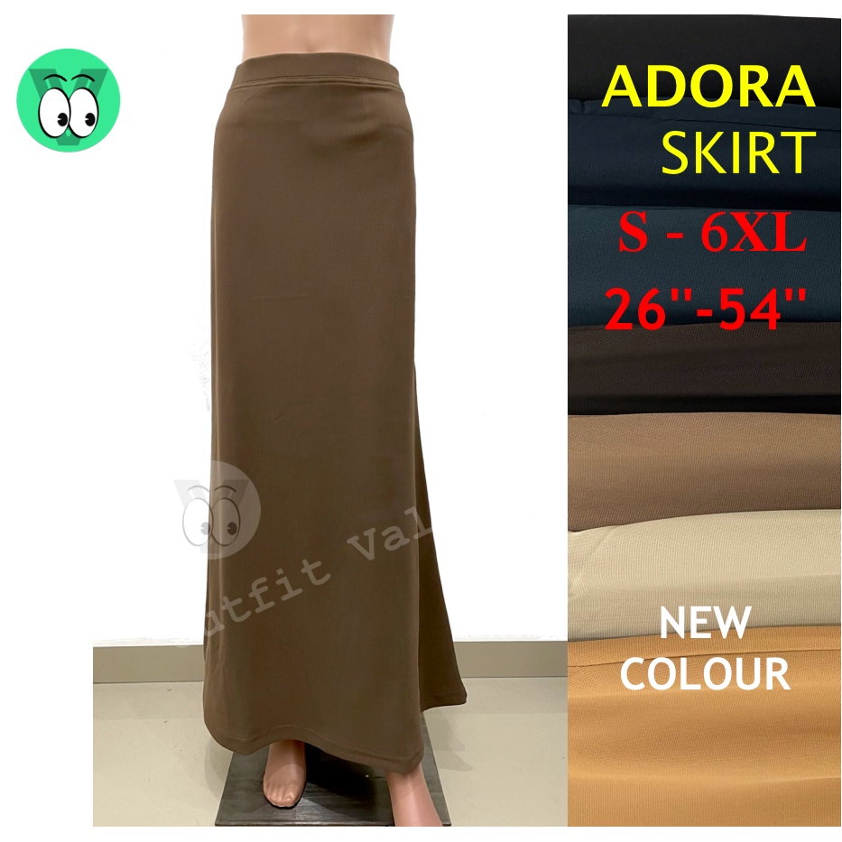 PLUS SIZE ADORA Women Stretchable Formal Office Skirt S-6XL (BLUE BLACK/MILO/CREAM/MUD BROWN ...
