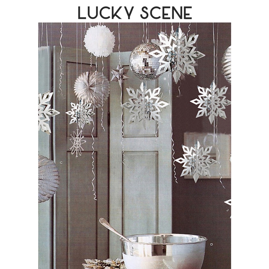 Stereo Snowflake Hanging Organ Lantern Folding Store Decoration Layout ...