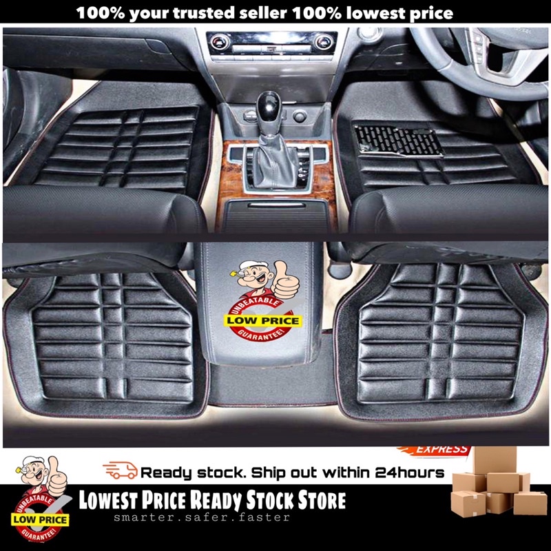 【UNIVERSAL】 5D CARPET FOR ALL CAR MODEL FLOOR MAT Black Color Honda ...