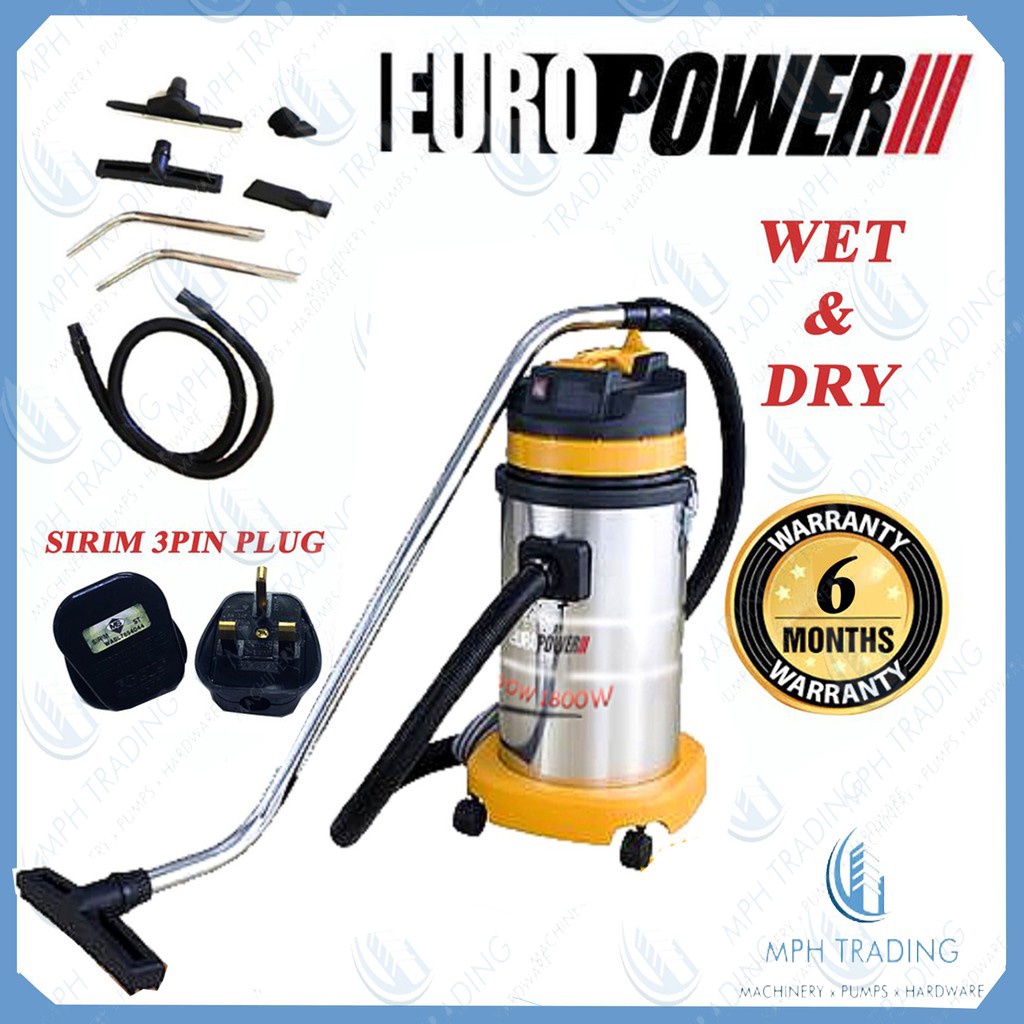 Europower VAC5001 Heavy Duty Industrial Wet Dry Vacuum Cleaner 30Litres ...