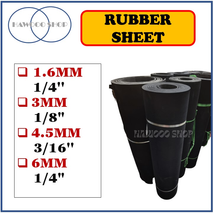 【1Feet】Black Rubber Sheet -Plain 1.6MM/3MM/4.8MM/6MM Getah Gasket ...