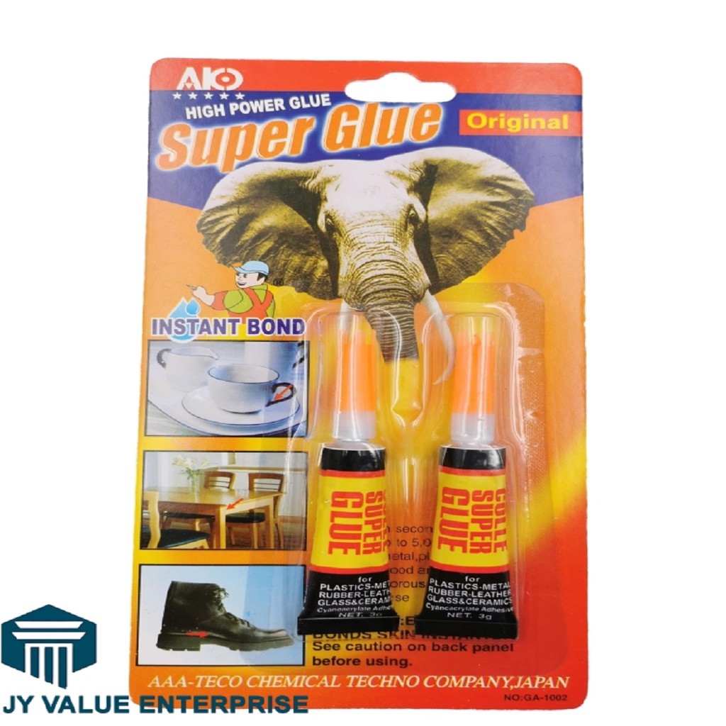 Super Glue Instant Bond / Gam Gajah (3ml x 2) | Shopee Malaysia