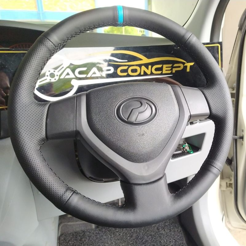 PERODUA ALZA LAMA LEATHER BALUT STEERING CUSTOM JAHIT TANGAN | Shopee ...
