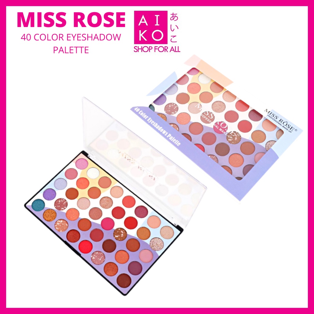 (AIKO) MISS ROSE 40 COLOR EYESHADOW PALETTE (7001-067N1) | Shopee Malaysia