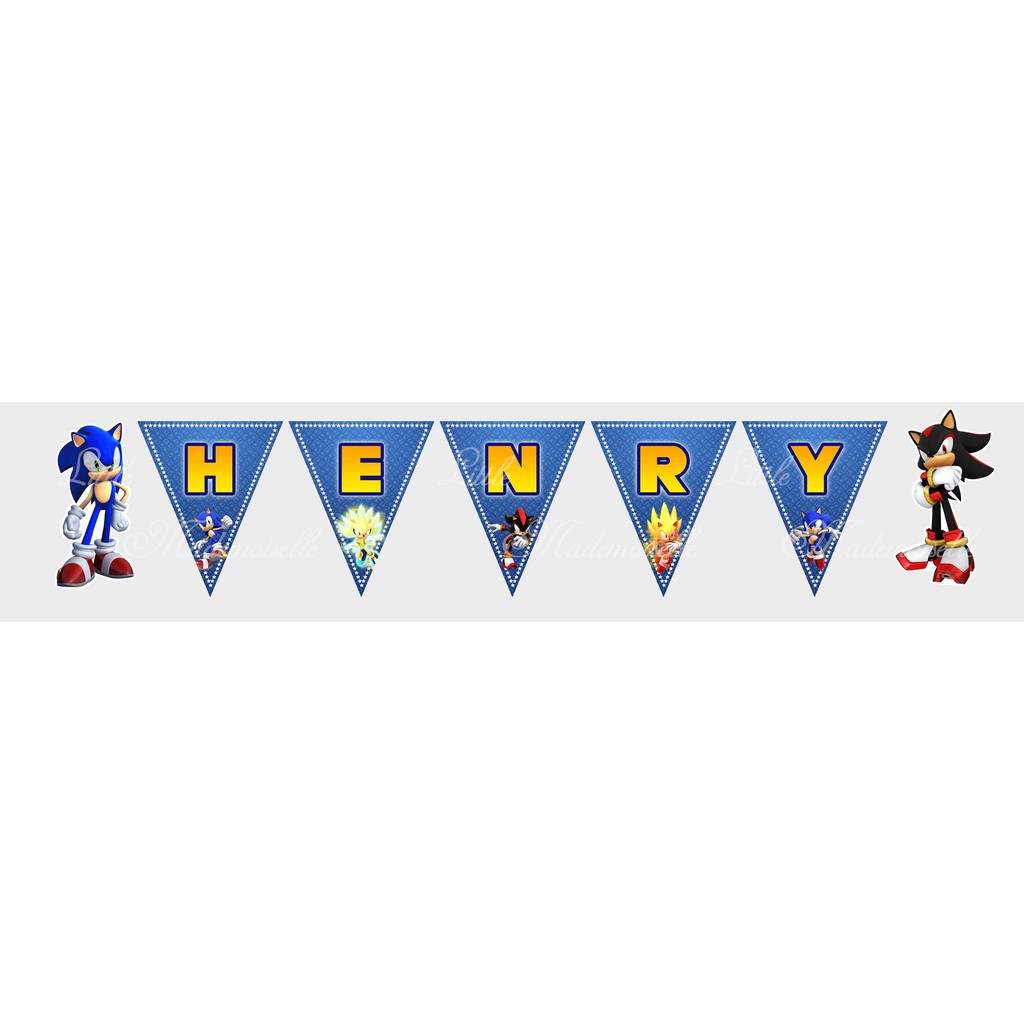 Flag banner / Sonic Hedgehog bunting flag | Shopee Malaysia