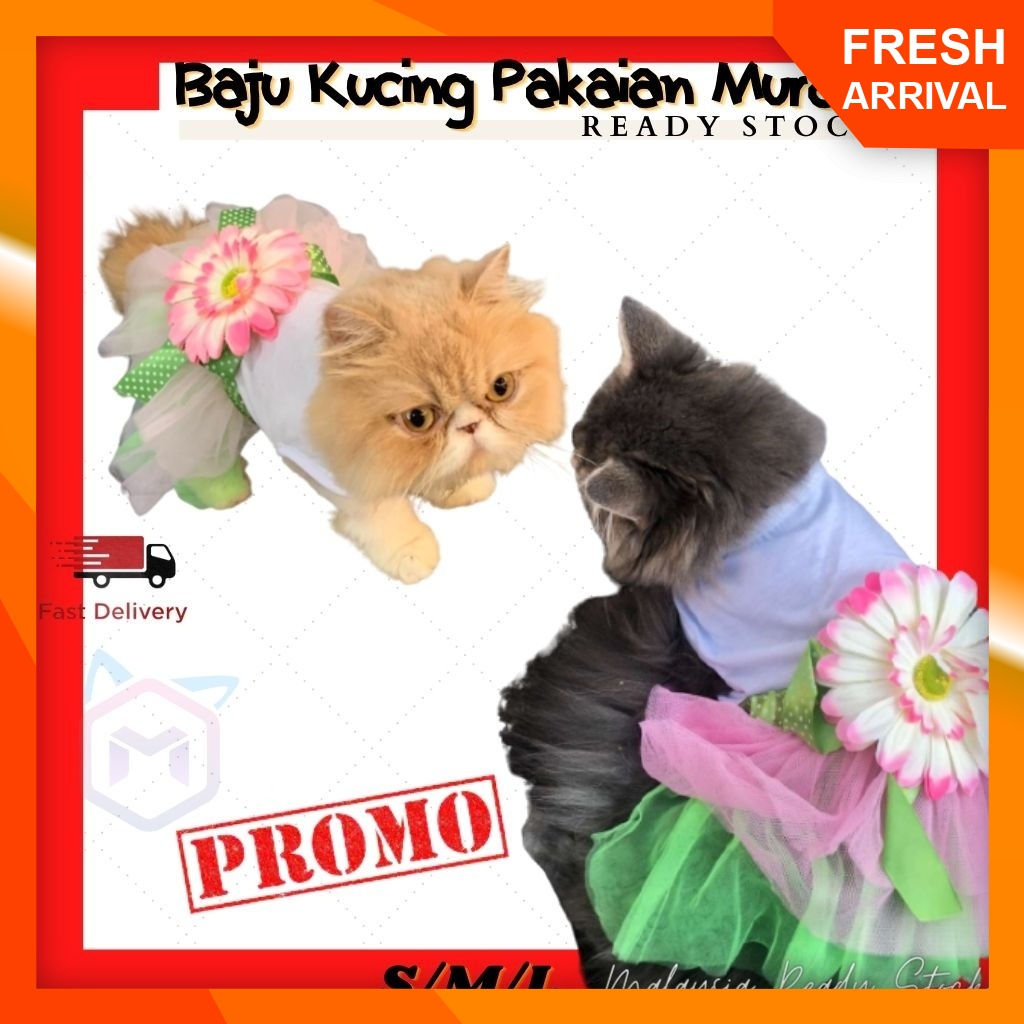 Pet Cat Clothes Dress Gown Malaysia Ready Stock 2022 Baju Raya Kucing ...