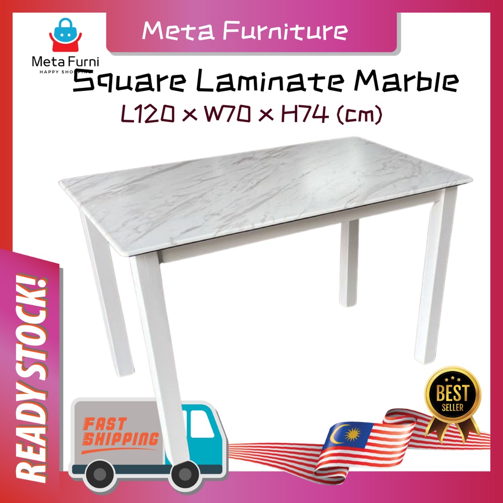 MetaFurni - 2.5x4 laminate marble square table dining table | Shopee ...