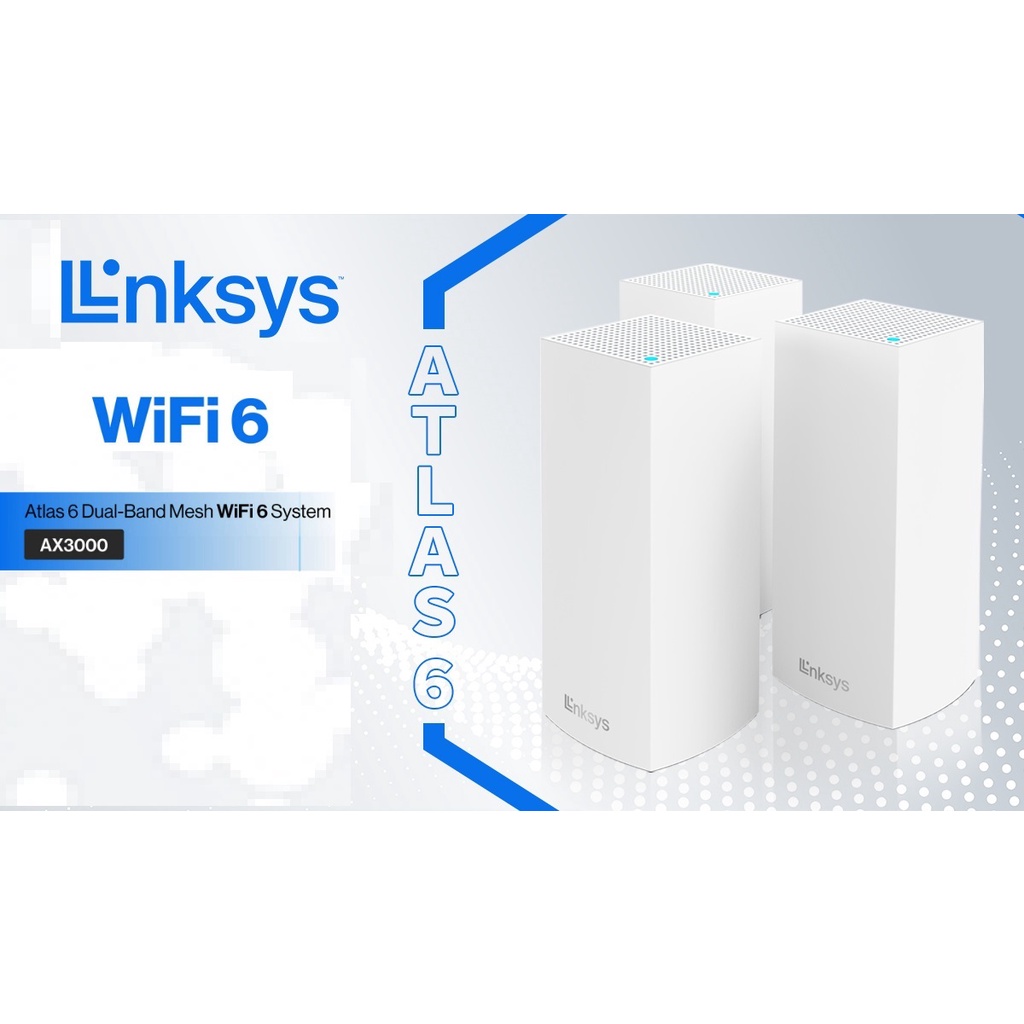 Linksys Atlas 6 Dual-Band Mesh Wifi 6 System MX2001 / MX2002 / MX2003 Wifi Router, Wifi AX ...