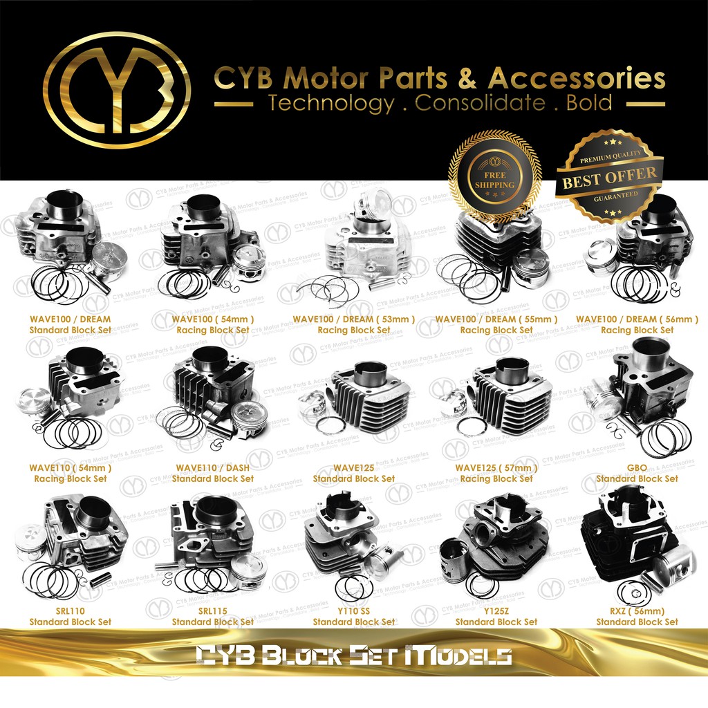 STANDARD BLOCK SET KRISS RGS TXR150 V100 RC100 SMASH VS125 VS150 ...