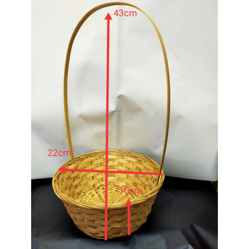 🌹READY STOCK🌹Bakul bertangkai basket bulat bujur BAKUL ROTAN /(BA17 =A ...