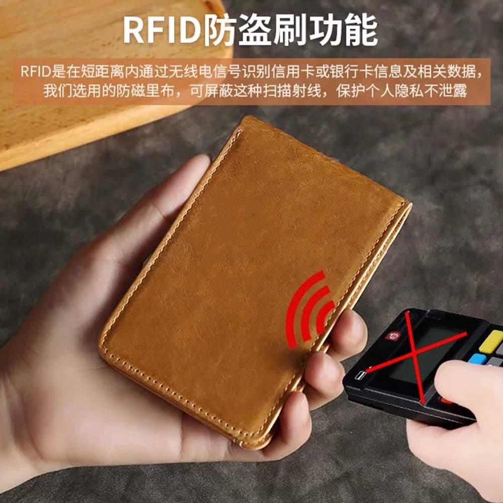 RFID SLIM CARD HOLDER LEATHER SLIM WALLET KAD HOLDER LELAKI DAN WANITA ...