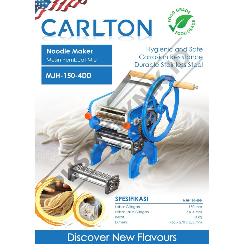 MESIN CARTON MJH-150 NOODLE MAKER MANUAL NOODLE MILL MACHINE CARLTON ...
