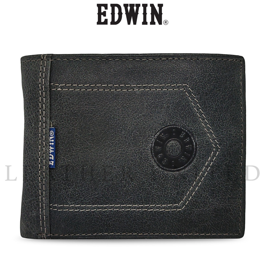 Edwin Genuine Top Grain Leather Iconic Classy Logo Top Flip Short ...
