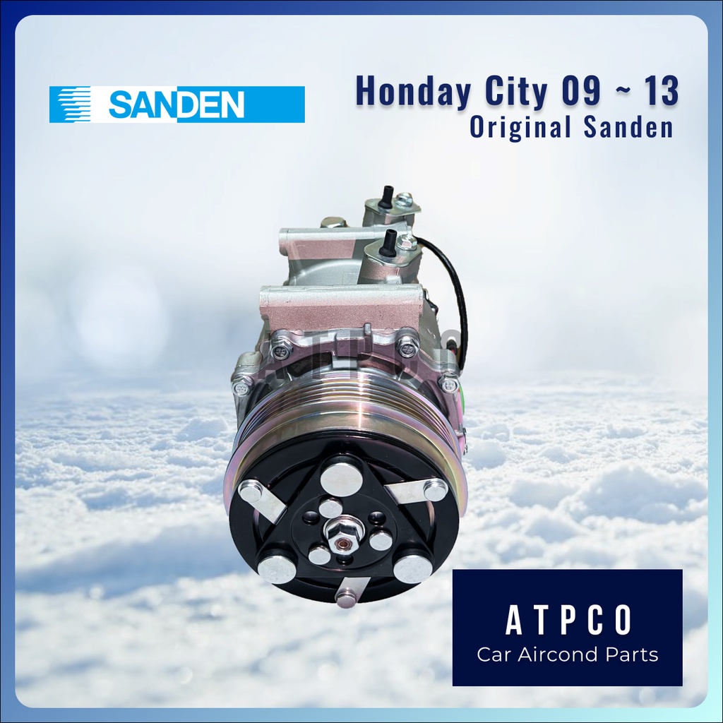 SANDEN ORIGINAL HONDA CITY 2009-2013 TMO TRSE07 5PK SANDEN COMPRESSOR ...