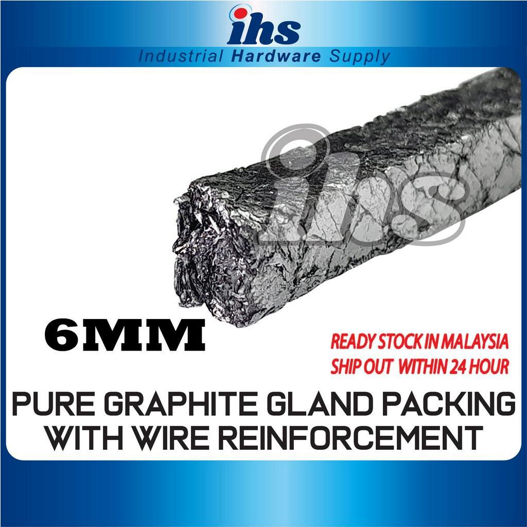 Approx 6mm Pure Graphite Gland Packing with Wire Reinforcement - approx ...