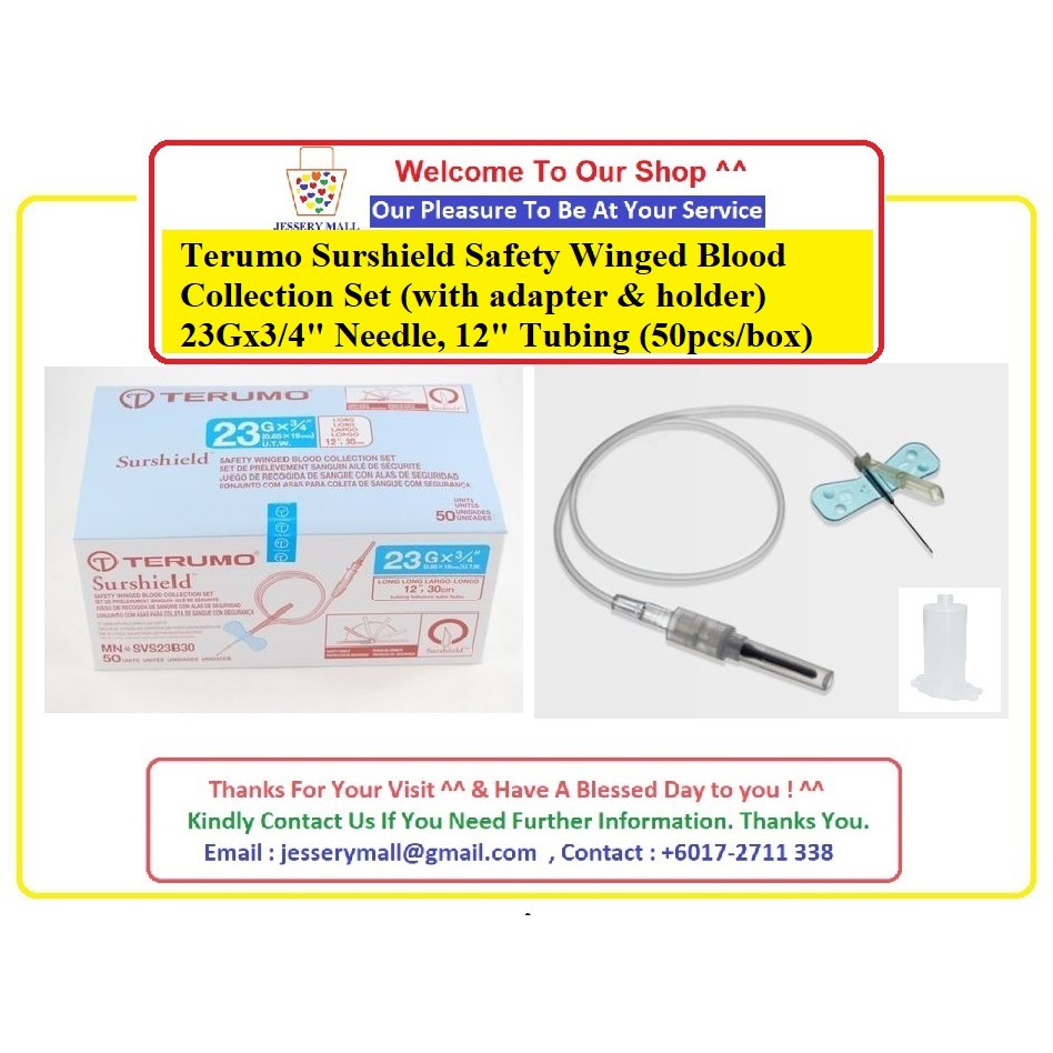 Terumo Surshield Safety Winged Blood Collection Set (with Adapter ...