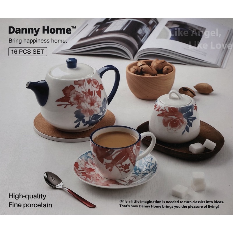 (Ready Stock!!) Danny Home 16pcs Fine Porcelain Tea Set (Teapot + Cup ...