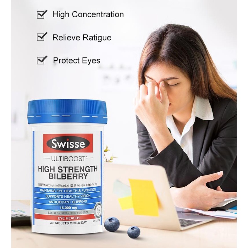 Swisse Blueberry Lutein Eye Care Soft Capsules High Concentration ...