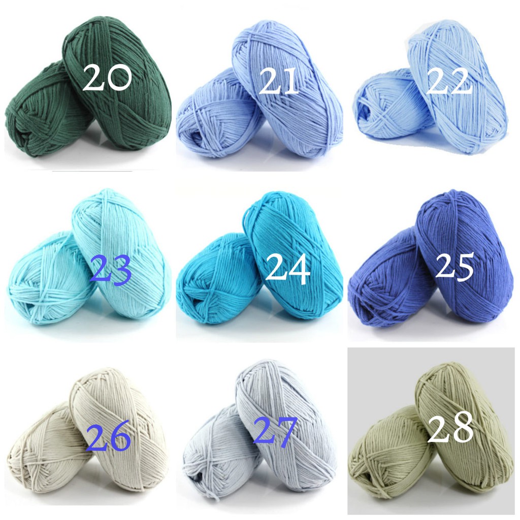100% Cotton Yarn (Code 20-32) | 100G Ready Stock - Cotton Crochet Yarn ...