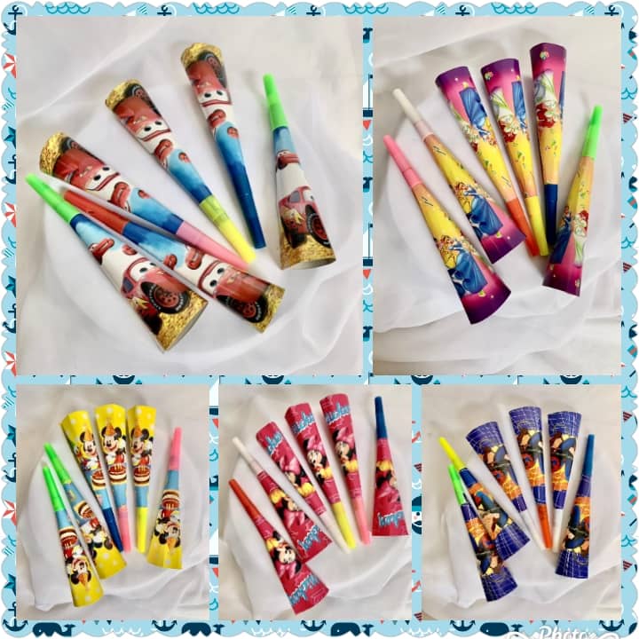 6pcs/lot Disney Cartoon Horn Trumpet Party Supplies Noise Make Whistle ...
