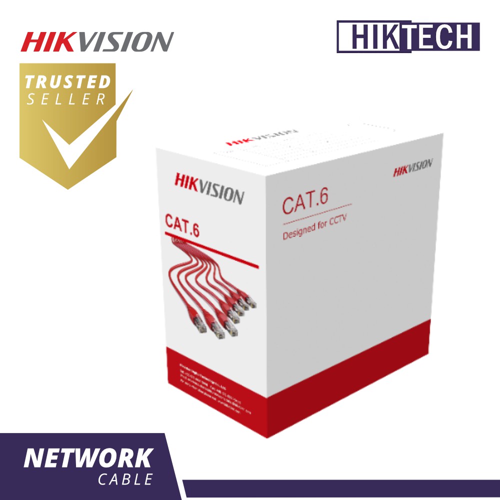 Hikvision DS-1LN6U-SC0 U/UTP Cat6 PVC 23 AWG Cable 305m | Shopee Malaysia