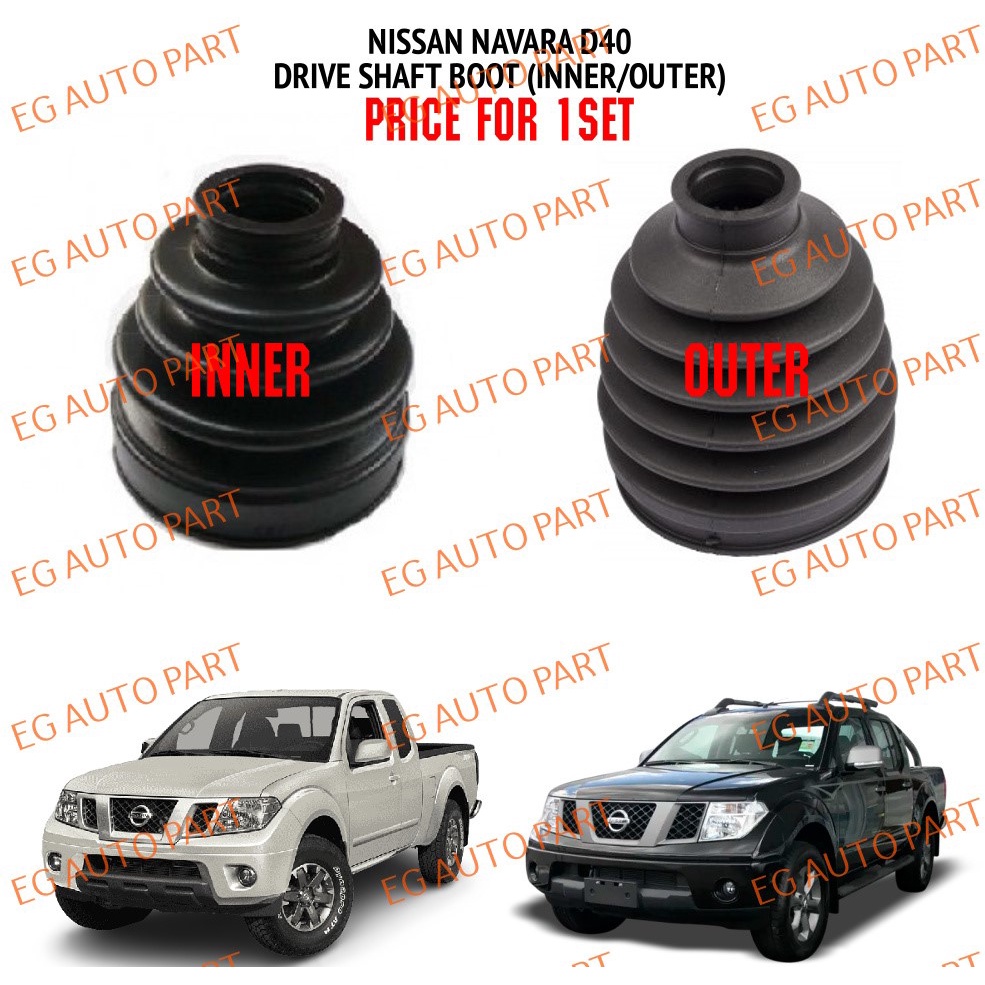 (PREMIUM QUALITY) DRIVE SHAFT BOOT COVER INNER/OUTER NISSAN NAVARA D40 ...
