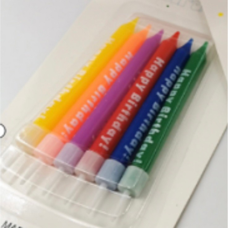 Hbd Pattern Candles / Korean Candles / Cake Decoration Candles / Long ...