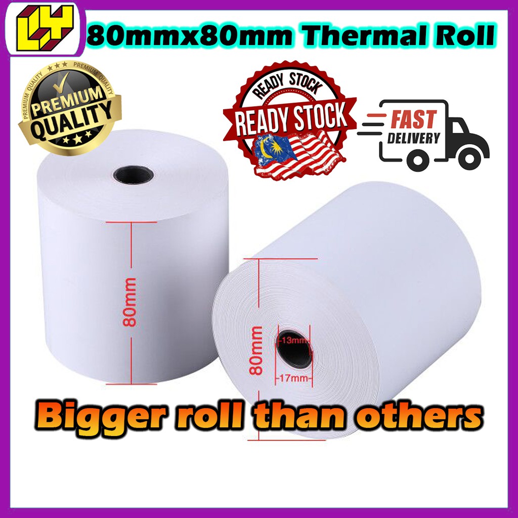 Thermal Paper Roll 80x80mm Receipt Paper Roll 热敏收银纸 Paper Roll Kertas ...