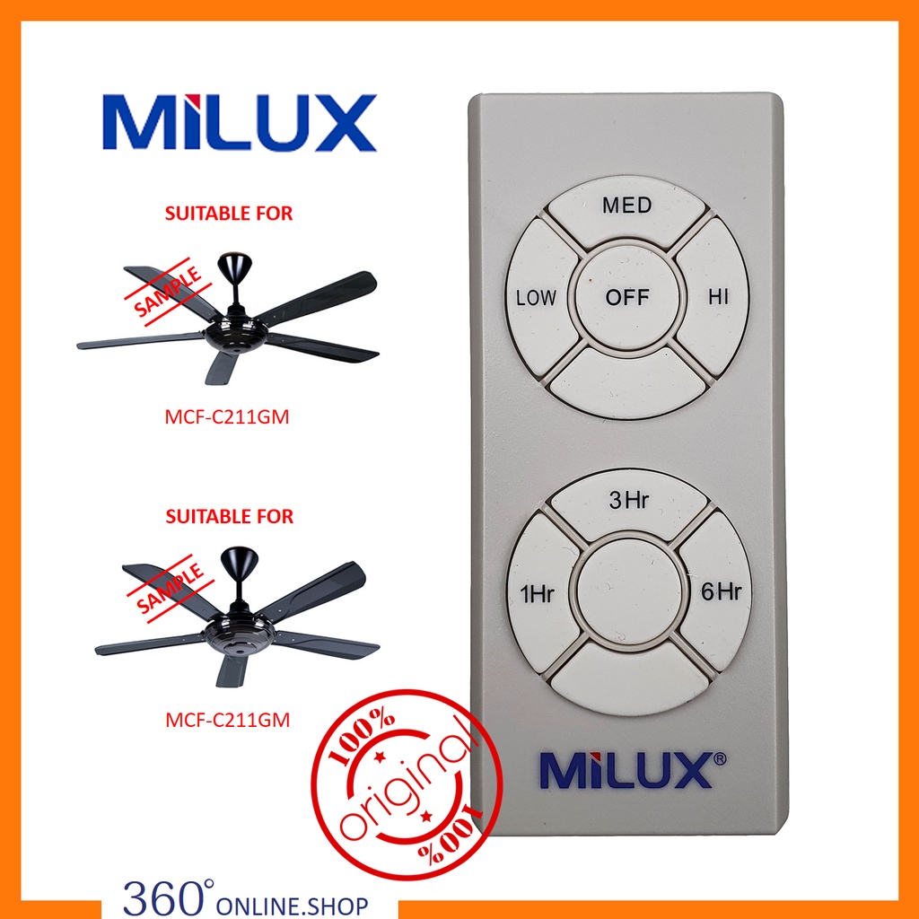 **Original** Milux Ceiling Fan Remote Control Suitable For MCF-C211GM ...