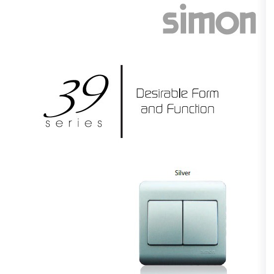 Simon 2 Gang 1 Way Switch Silver Series 39 | Shopee Malaysia