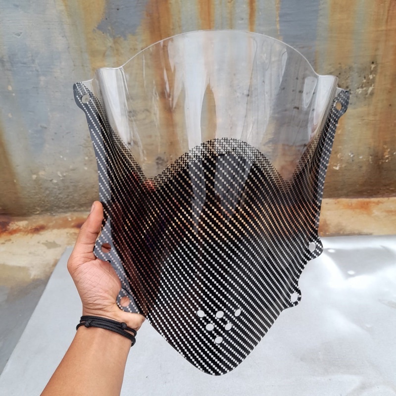 Visor NINJA RR NEW CARBON WINDSHIELD VISOR JENONG KAWASAKI NINJA 150 RR ...