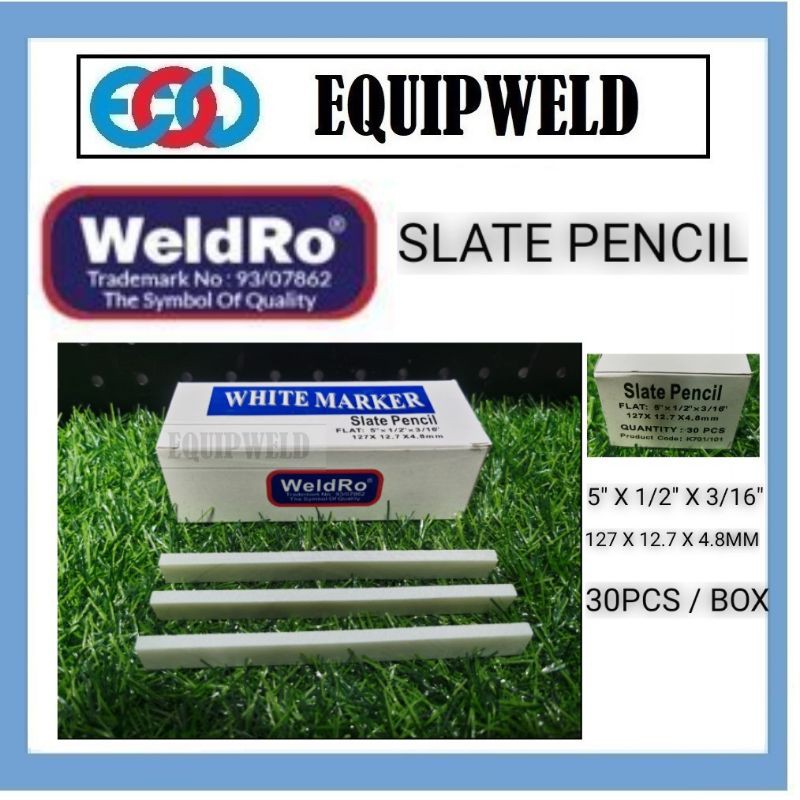 WELDRO FLAT SLATE PENCIL TALC CHALK PEN (30PCS / BOX) WHITE MARKER ...
