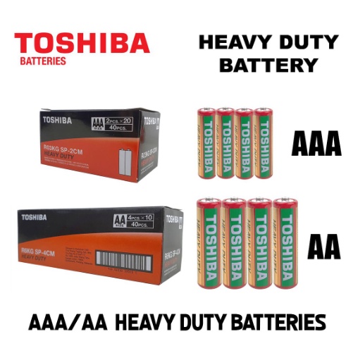 Toshiba Heavy Duty 1.5V Battery AA & AAA (1Box - 40pcs) | Shopee Malaysia