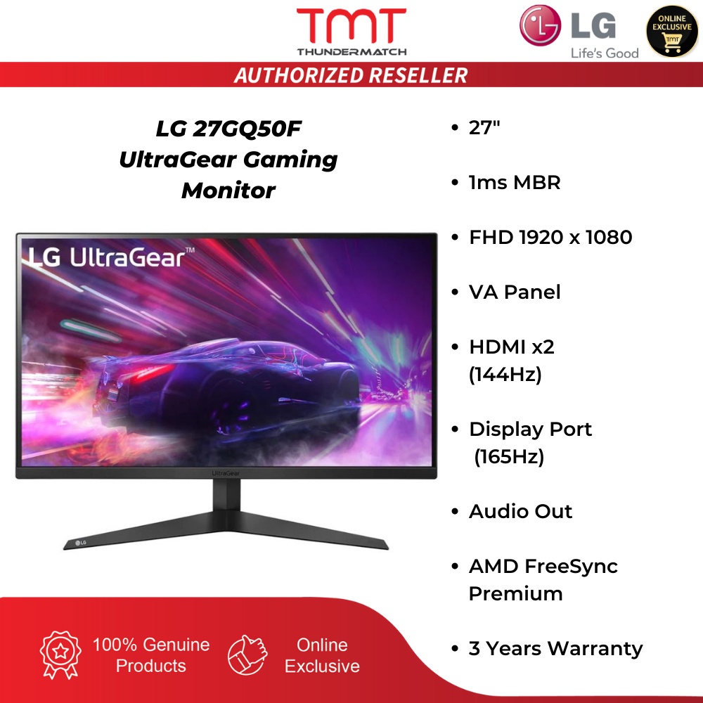 LG 27GQ50F UltraGear Gaming Monitor | 27" / 1ms MBR / FHD / 1920 x 1080 ...