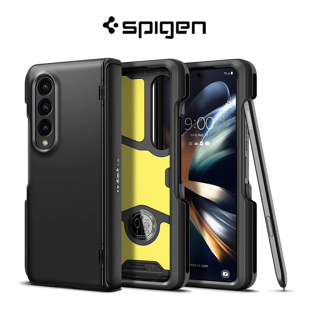 Spigen Galaxy Z Fold 4 Case Slim Armor Pro Pen Edition with Built-in S-Pen Holder Samsung Casing ...