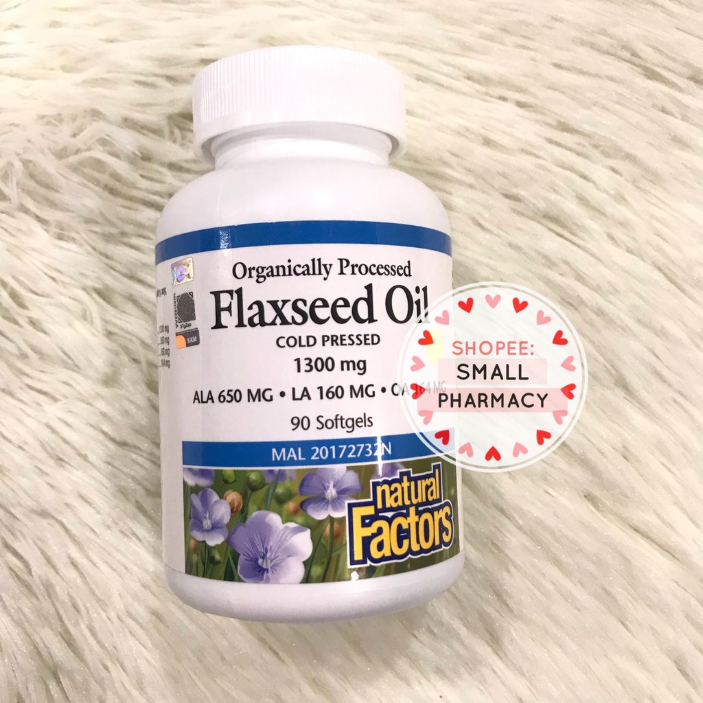 Natural Factors Organically processed Flaxseed Oil cold pressed 1300mg ...