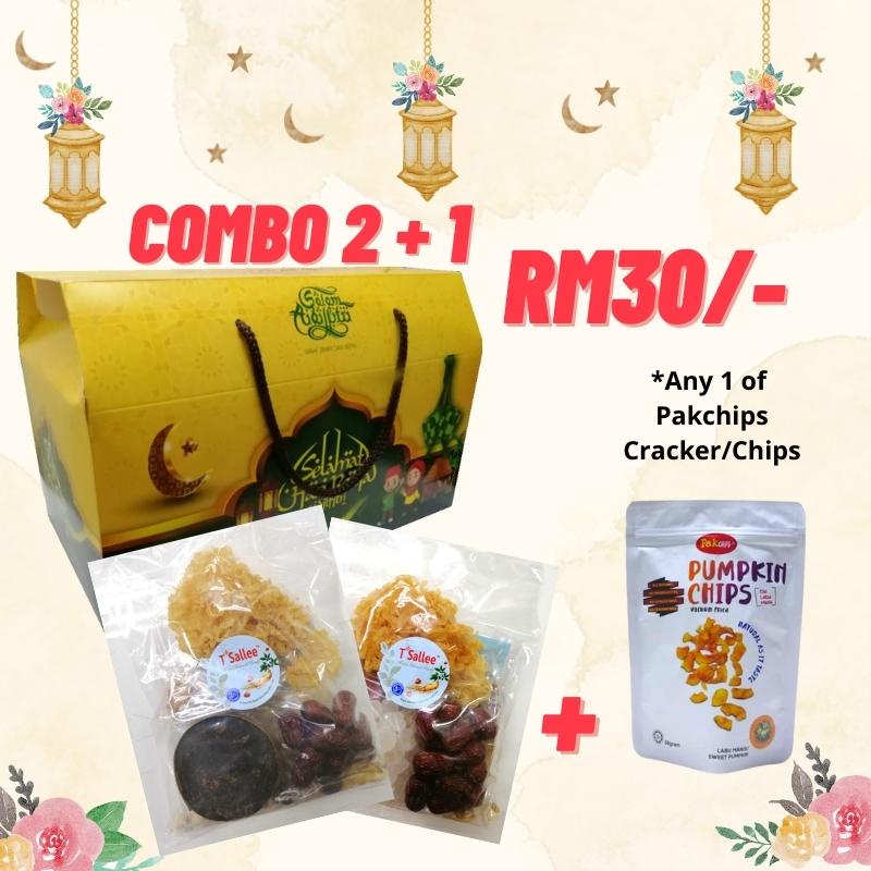 CNY Giftbox Combo 3 In 1 ( 2 Set Lai Chee Kang Free 1 PakCHIPS Jackfruit/Banana/Pumpkin Chips ...