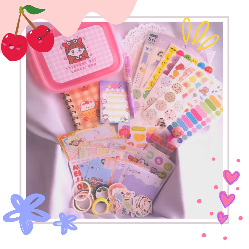 Sticker Set Lunch Box - cute sticker memopad washitape | Shopee Malaysia